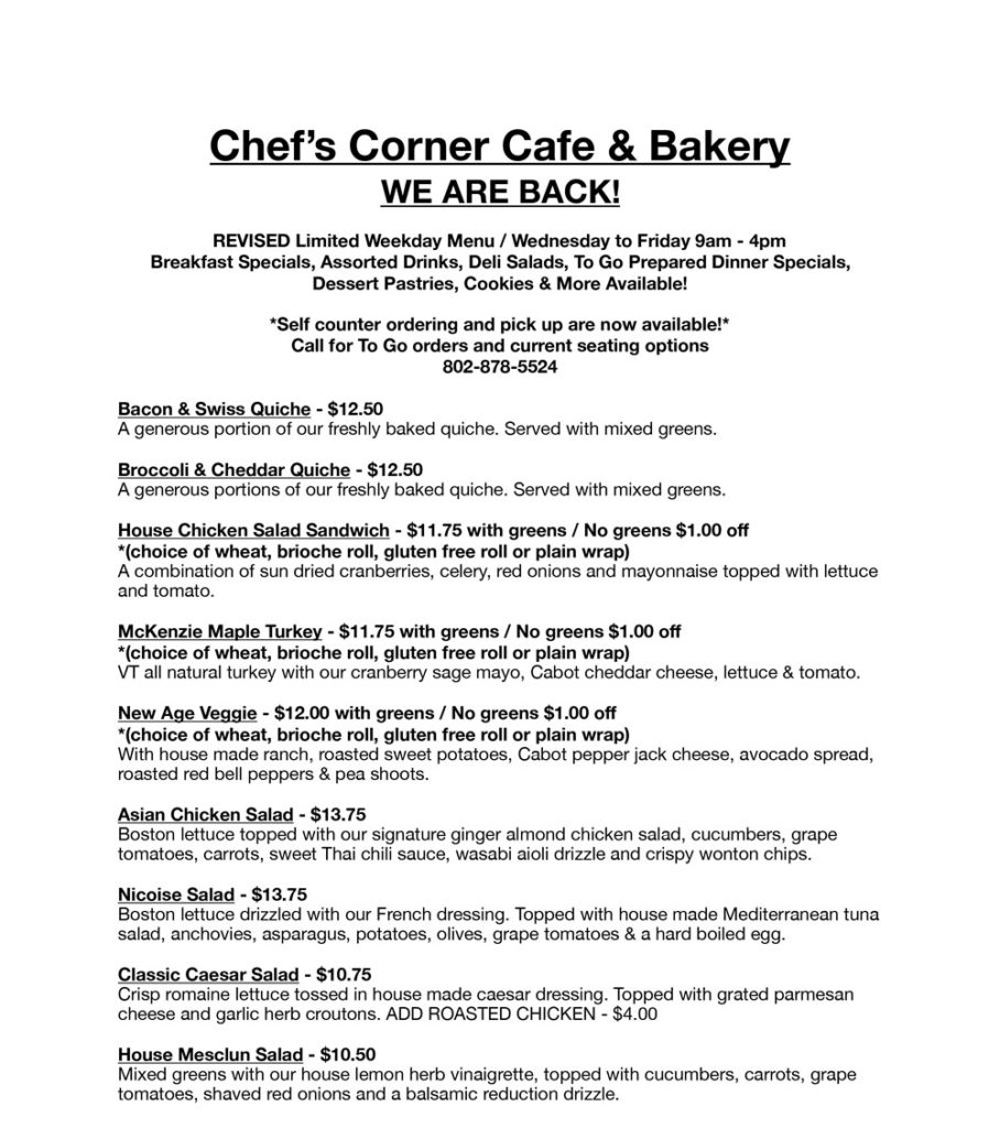 Chef's-New-Limited-Menu-PDF-Page-1 - Chef's Corner Vermont